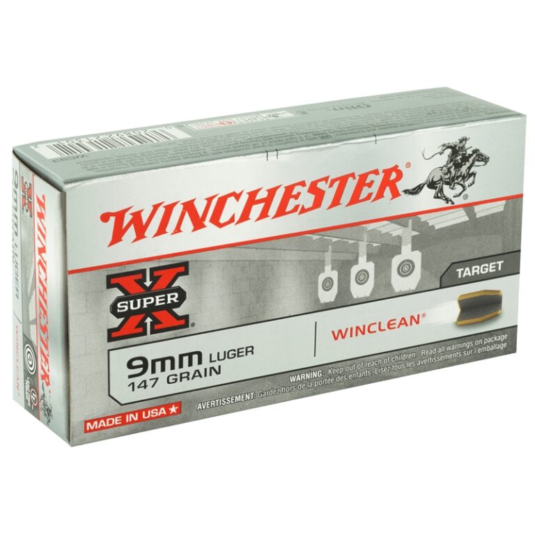 Winchester USA WinClean 9mm Luger Ammo 147 Grain Brass Enclosed Base ...